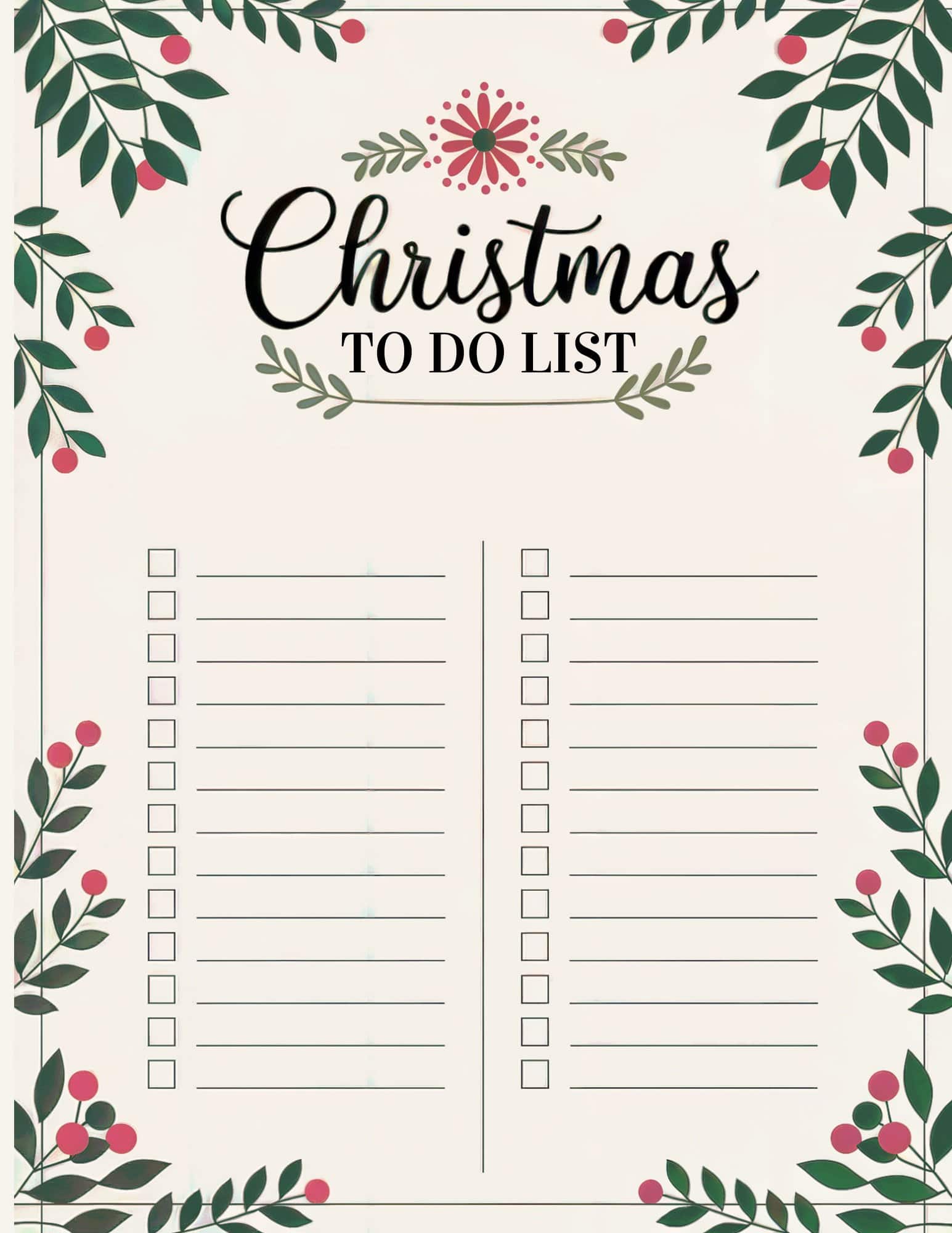 Free Printable Christmas To Do Lists - Create Craft Print